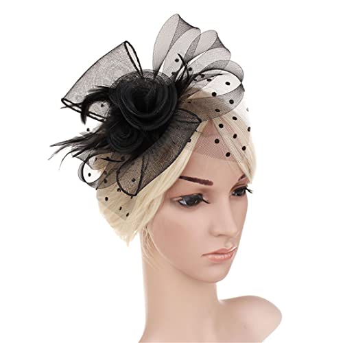 Lace Cocktail Hat Vintage Solid Hair Accessorie Girls Party s Hat Headwear Rose Red