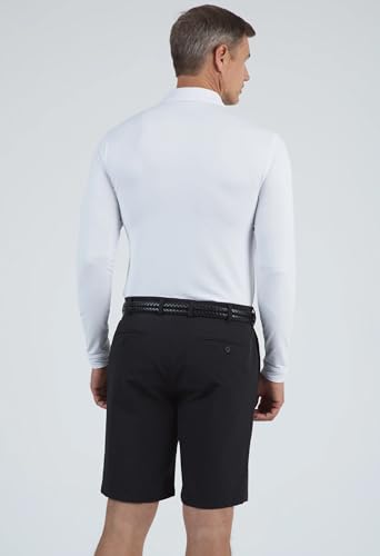 IBKUL Men's Athleisure Wear Sun Protective UPF 50+ Icefil Cooling Tech Long Sleeve Polo 95199 White Solid L