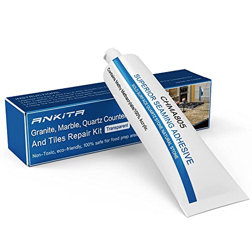 Quartz Countertop Repair Kit(Transparent), Granite Repair kit, Marble Repair Kit, Match for Any Color of Granite, Marble Porcelain, Corian, Travertine, Quartz and Other Natural Stone & Acrylic Surface