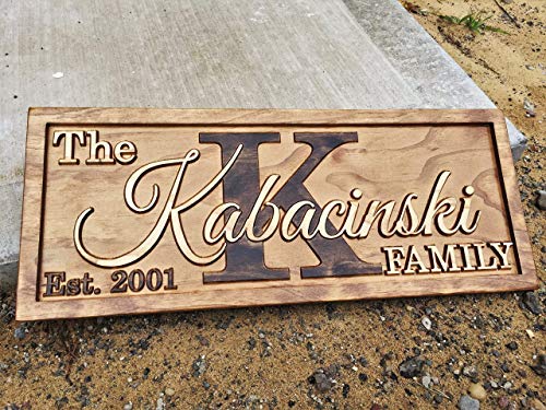 Personalized Family Name Sign Personalized Wedding Gifts Wall Art Rustic Home Decor Custom Carved Wooden Signs Couples 5 Year Anniversary Gift