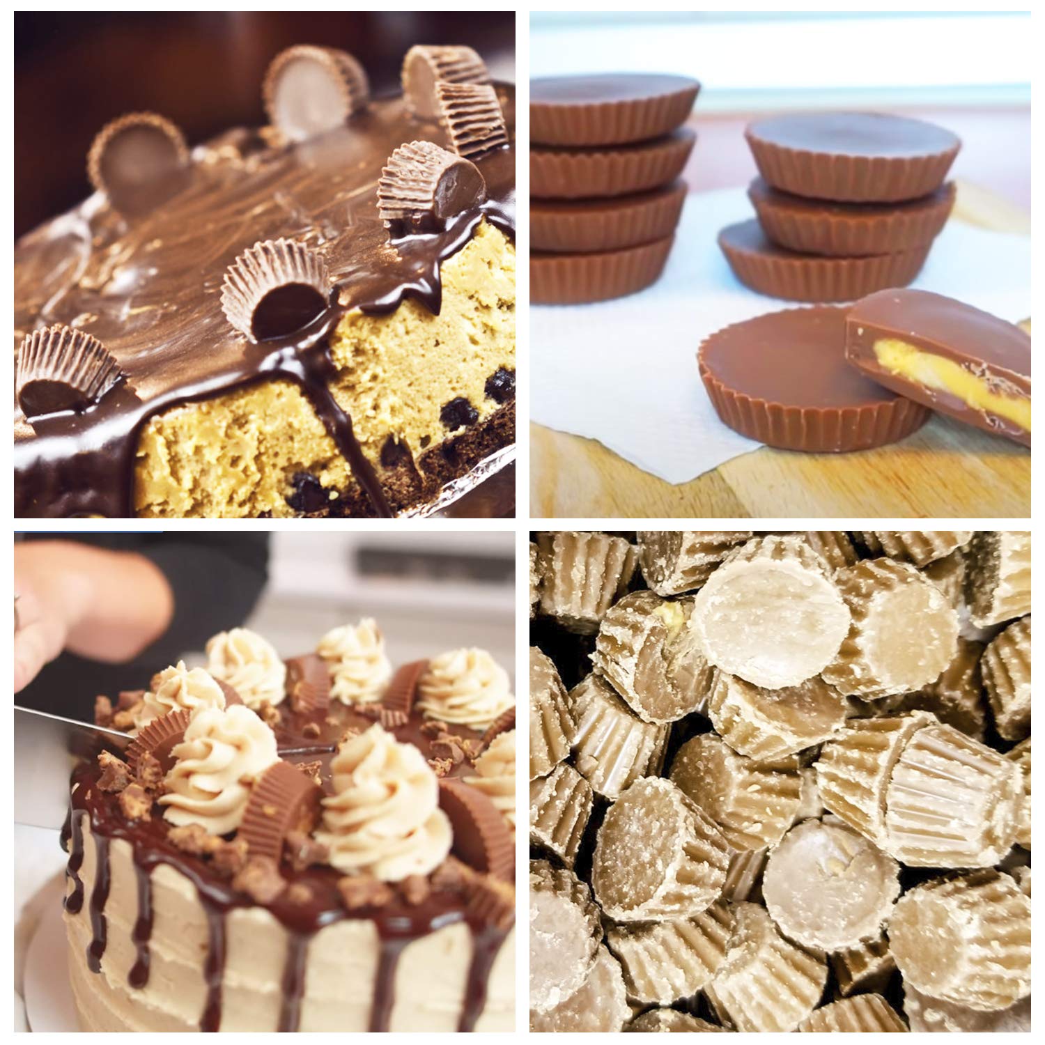 Palksky Chocolate Almond Peanut Butter Cup Mold - (3PCS) 9 Cup Bite Size Fat Bombs Snack Baking Pan/Mini Silicone Cookie Candy Mold for Brownie, Jello, truffle