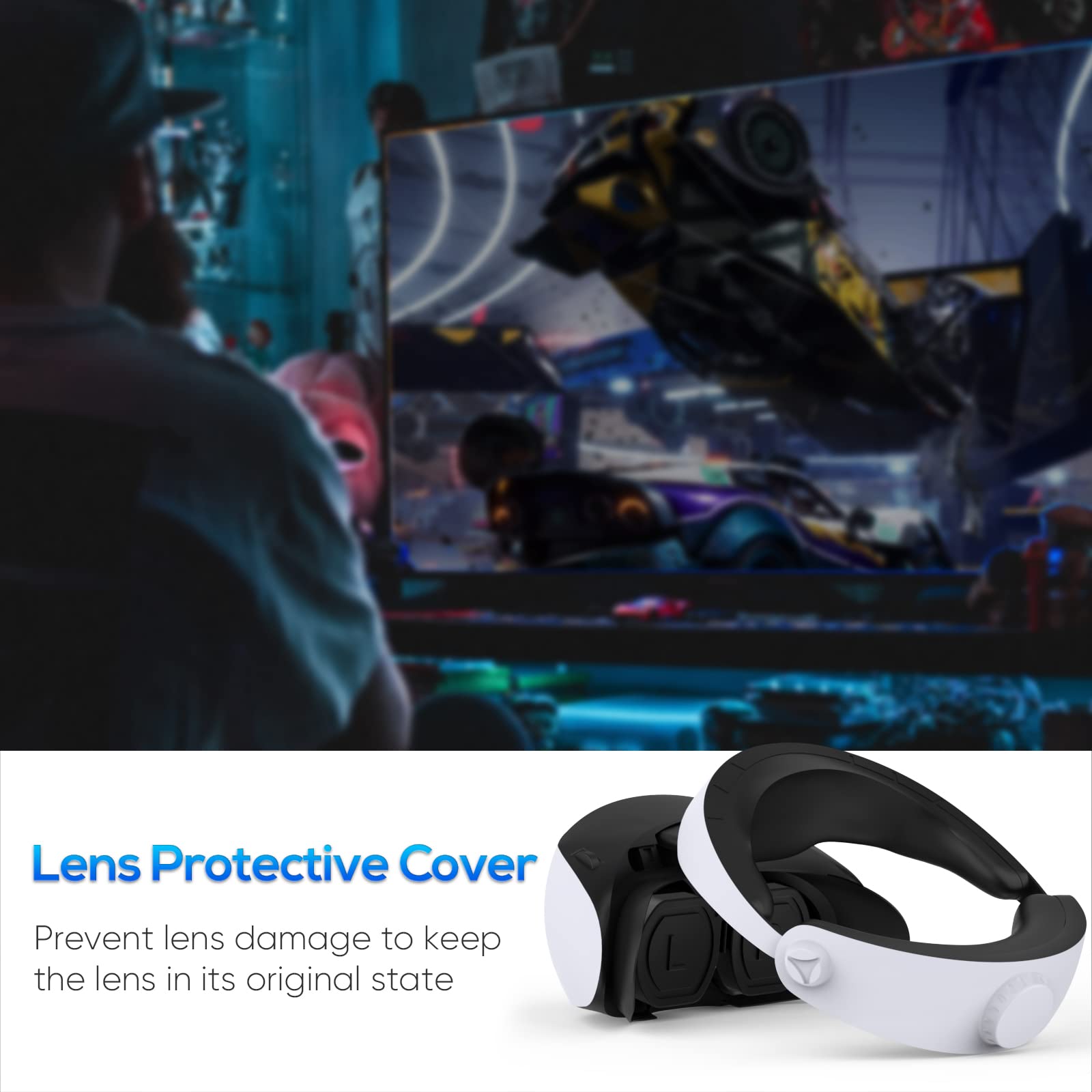 Silicone Lens Protector for PSVR2, YUANHOT One-Piece PS5 Dust Protective Cover for PlayStation VR Glasses Lens Protection Accessories, Dust-Proof Anti-Scratch Lens Cap for PSVR2