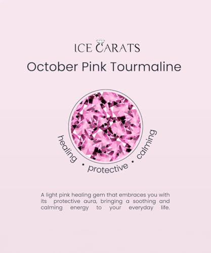 IceCarats 10K Yellow Gold Diamond Pink Tourmaline Ring Gemstone Band April October Birthstone Jewelry Size 6
