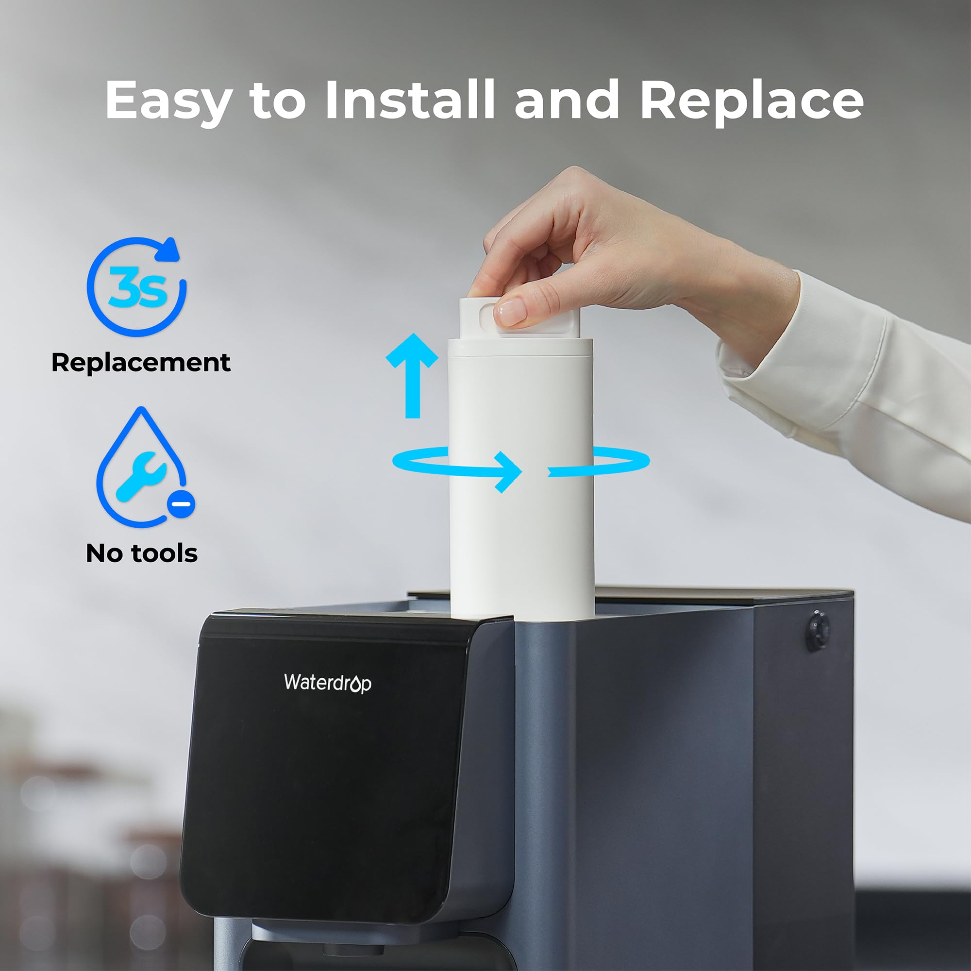 Waterdrop ๐๐-๐๐-๐๐
Filter, Replacement for ๐๐-๐๐ Countertop Reverse Osmosis Hot and Cold water Dispenser, 6-month Lifetime