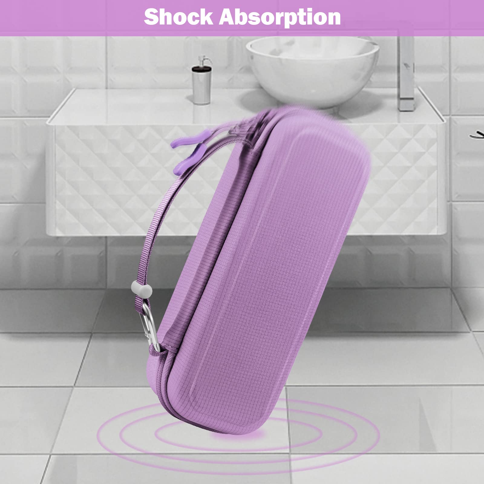 SITHON Hard Shell Travel Case for Oral-B Pro 1000, 2000, 3000, 3500, 1500 Electric Toothbrush, Protective Shockproof Storage Carrying Case with Handle and Soft Lining Inside (Purple)