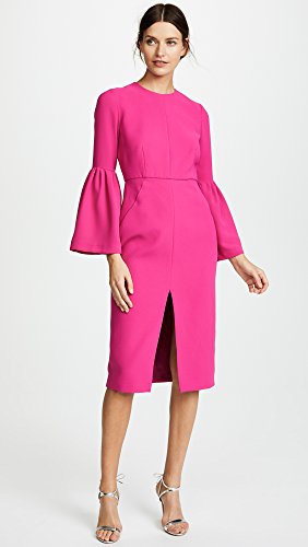Jill Jill Stuart Women's Cocktail Dress with Front Slit and Bell Sleeves, Begonia Pink, 8