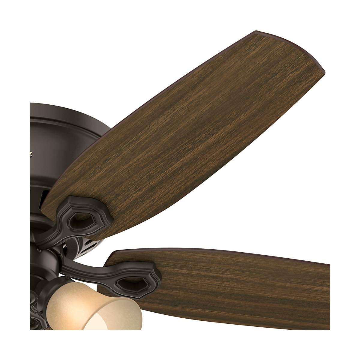 Hunter Fan Company Indoor 53327 52" Builder Low Profile Ceiling Fan with Light, 52 inch, New Bronze finish