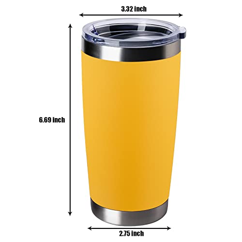 TDYDDYU 12 pack 20 OZ Double Wall Stainless Steel Vacuum Insulated Tumbler Coffee Travel Mug With Lid, Durable Powder Coated Insulated Coffee Cup for Cold & Hot Drinks (Orange, 12 pack)
