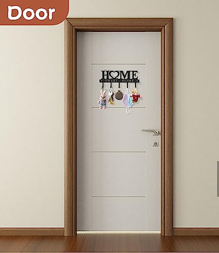 WIPHANY Sweet Home Key Holder Wall Mounted Black Metal Decorative Keys Holder Home Design Organizer for Key Rack for Entryway Hooks Home Hangers