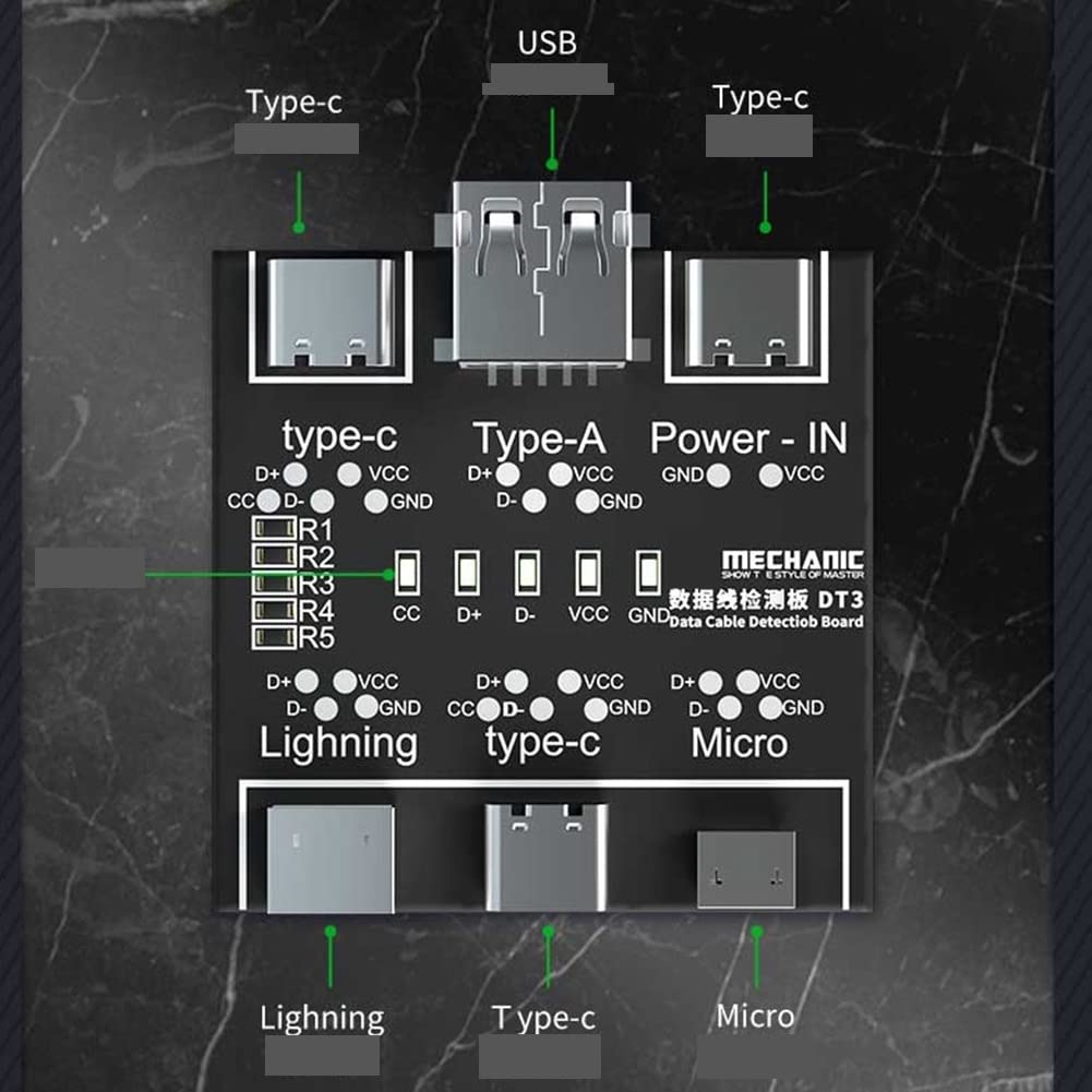 OWLEEN DT3 Data Board USB Cable Tester for iOS Android Type-C Short Circuit On-Off Switching Board Repair