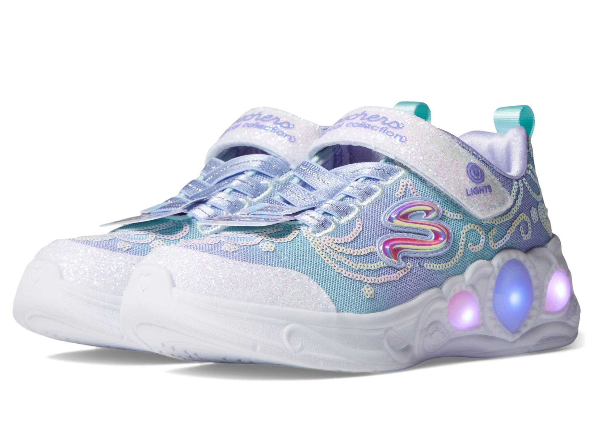 Skechers Kids Kids Princess Wishes Sneaker, Lavender/Multi, 10 US Unisex Toddler