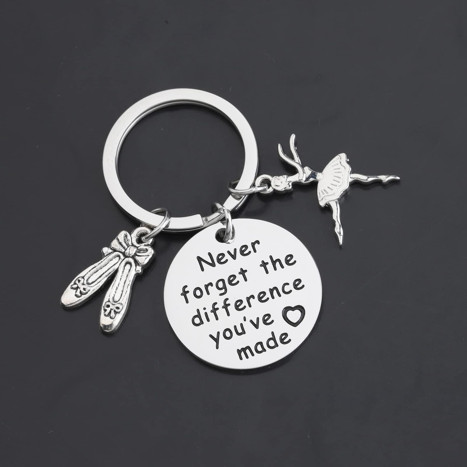 MYOSPARK Dance Keychain Ballet Dancing Gifts Dance Team Jewelry Dance Recitals Gift Never Forget The Difference You’ve Made (Ballet difference KC)