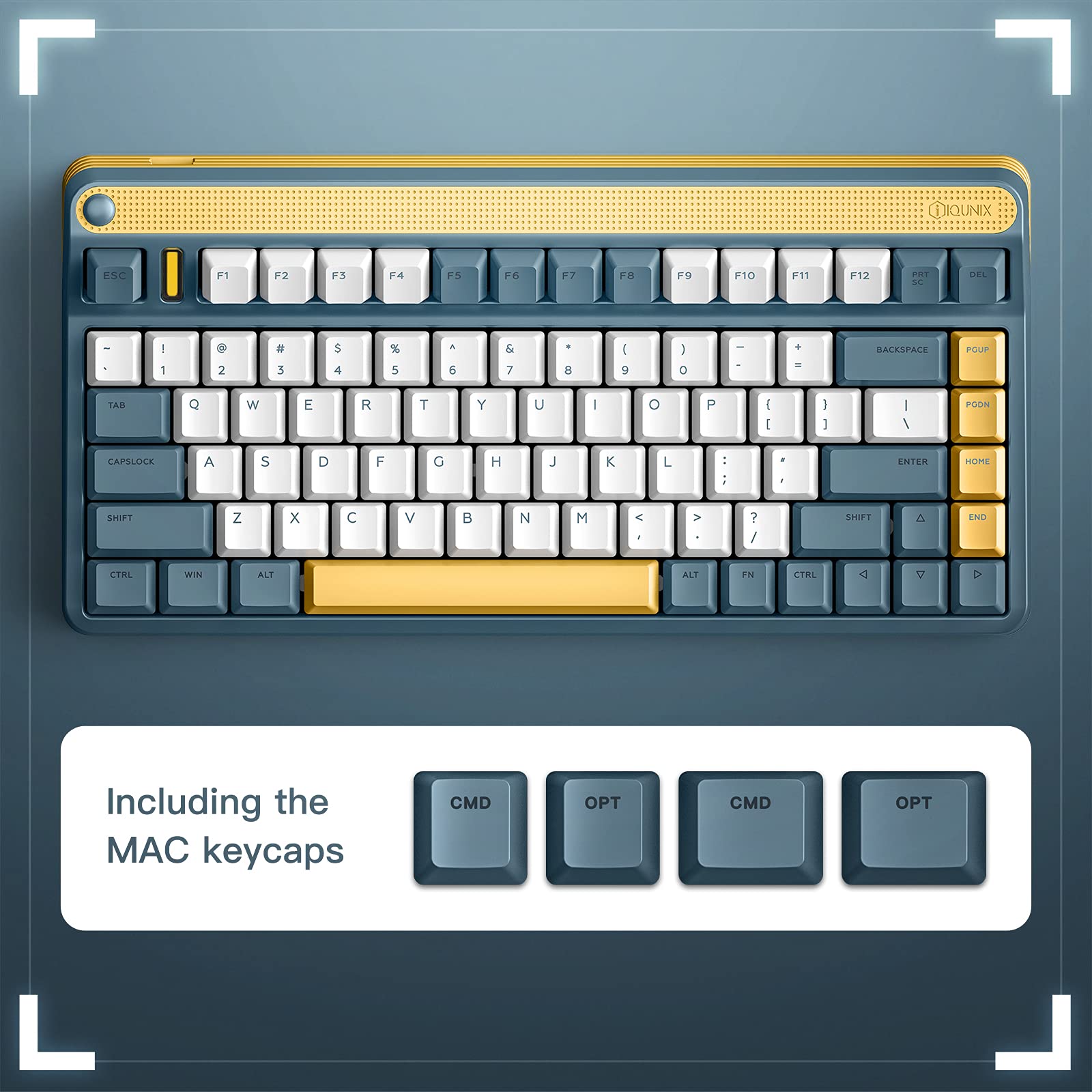 iQunix A80 Gaming Keyboard, 2.4G Wireless Mechanical Keyboard with Cherry MX Brown Switch, Compact 83 Keys RGB LED Backlit Hot Swappable Keyboard for Windows/Mac/Android/iOS