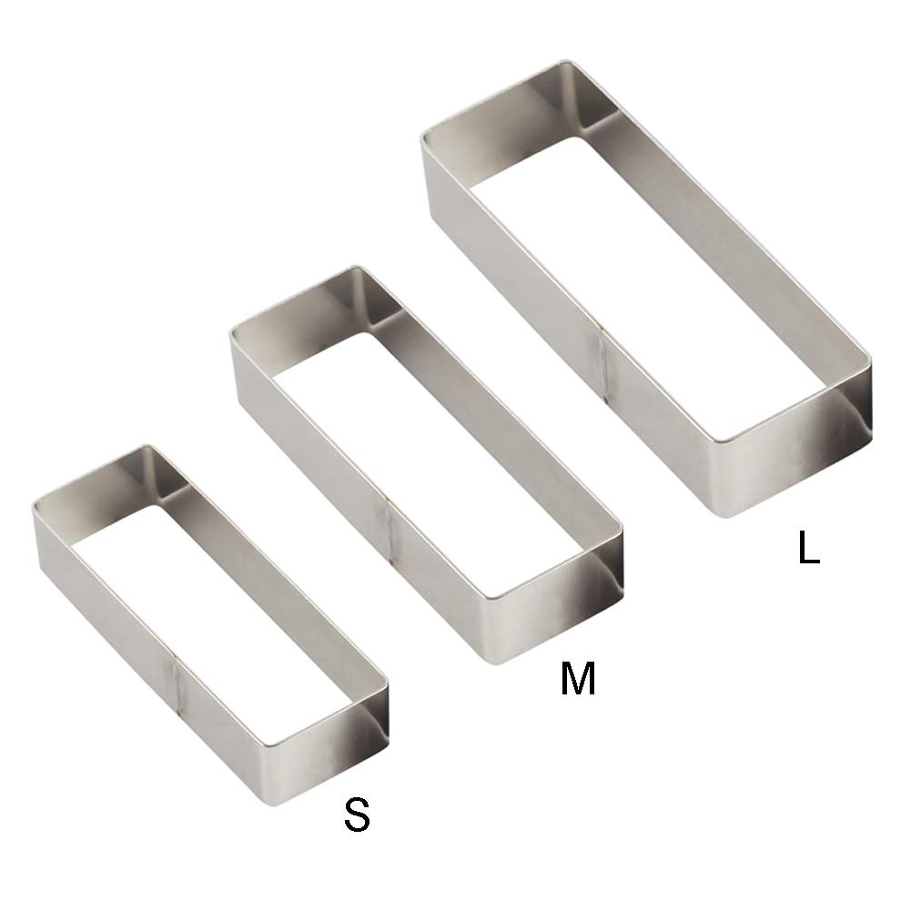 Rectangular Cake Molds,Stainless Steel Cake Mousse Ring Rectangle Cookie Cutter Mousse Cake Cutter Ring Mold for Home Kitchen