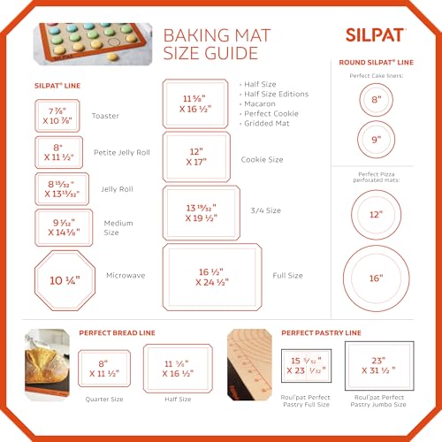 Silpat The Original Perfect Cookie Non-Stick Silicone Baking Mat, 11-5/8" x 16-1/2"