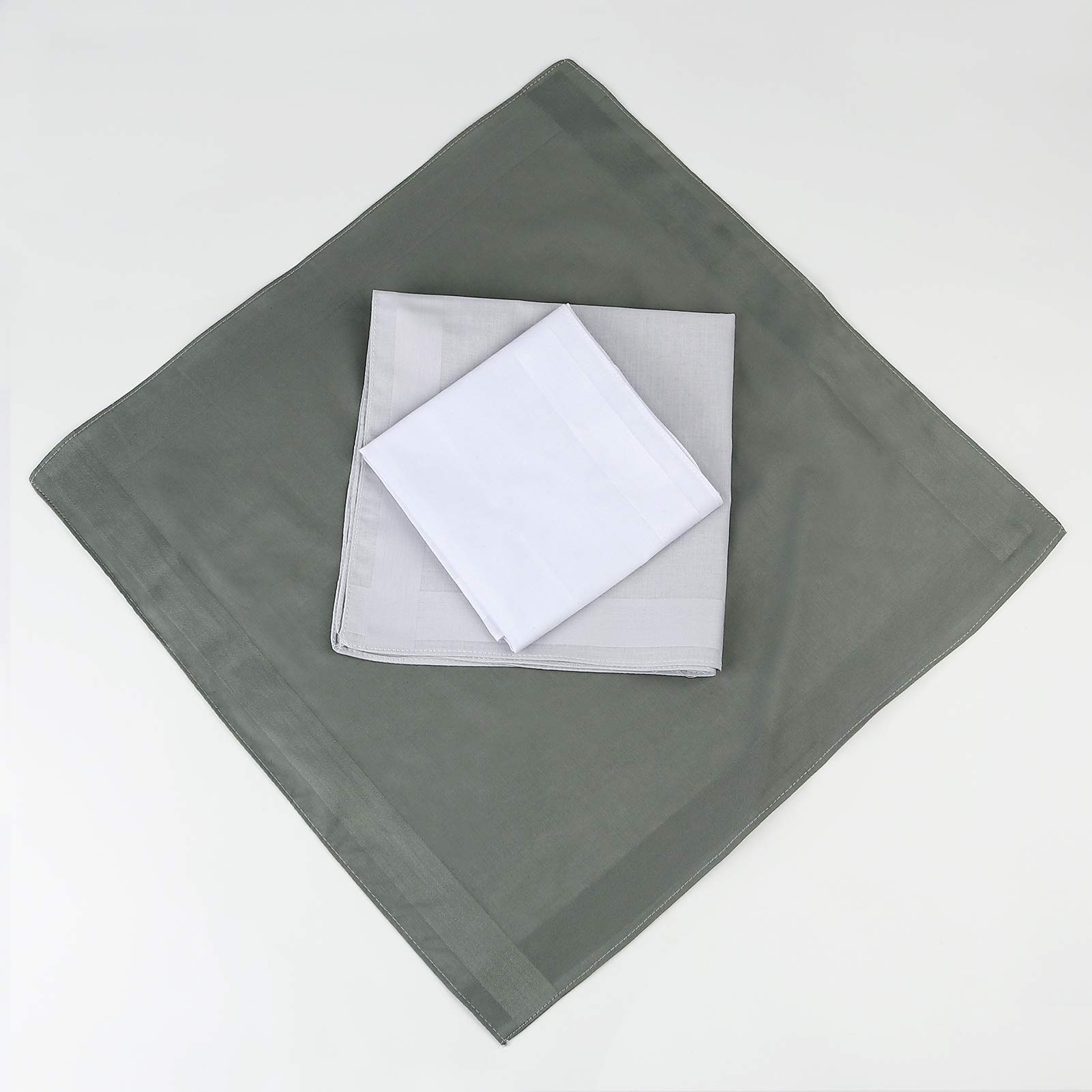 HOULIFE 100% Cotton Women's Men's Handkerchiefs, Solid Stripe Handkerchiefs for Men & Women Soft Cotton Hankies 15.7x15.7 β