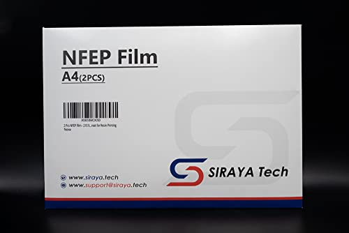 Siraya Tech 2 Pcs NFEP Film - A4 Size (210 X 297mm) Better Durability Fewer Layer Lines Accurate Print Results Great for Resin Printing Better Performance Over FEP for LCD DLP 3D Printers