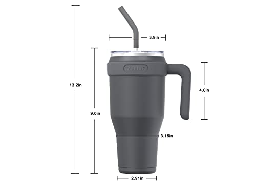 Zenbo 40 oz Tumbler with Handle–Stainless Steel Vacuum Insulated Mug Cup with Handle,Lid and Straw,Keeps Drinks Cold up to 34 Hours – Sweat-Proof Body, Dishwasher Safe