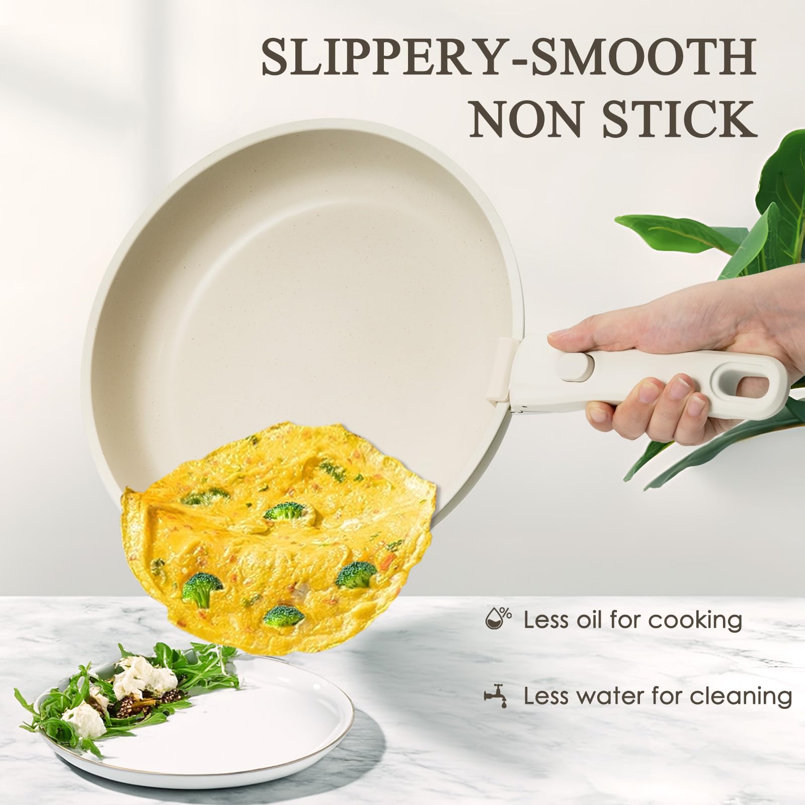 π¨π£ππ₯πππ!! 5 Pcs Pots and Pans Set Non Stick - Detachable Handle Cookware Set, Induction Nonstick Kitchen RV Cooking Set Removable Handle - Dishwasher οΌ Oven Safe οΌHeat Evenly for Better Cooking