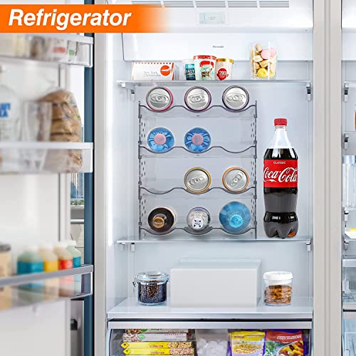 Water Bottle Organizer - 4 Pack Stackable Cup Organizer for Cabinet, Countertop, Pantry and Fridge, Free-Standing Tumbler Kitchen Storage Holder for Wine and Drink Bottles, Clear Plastic