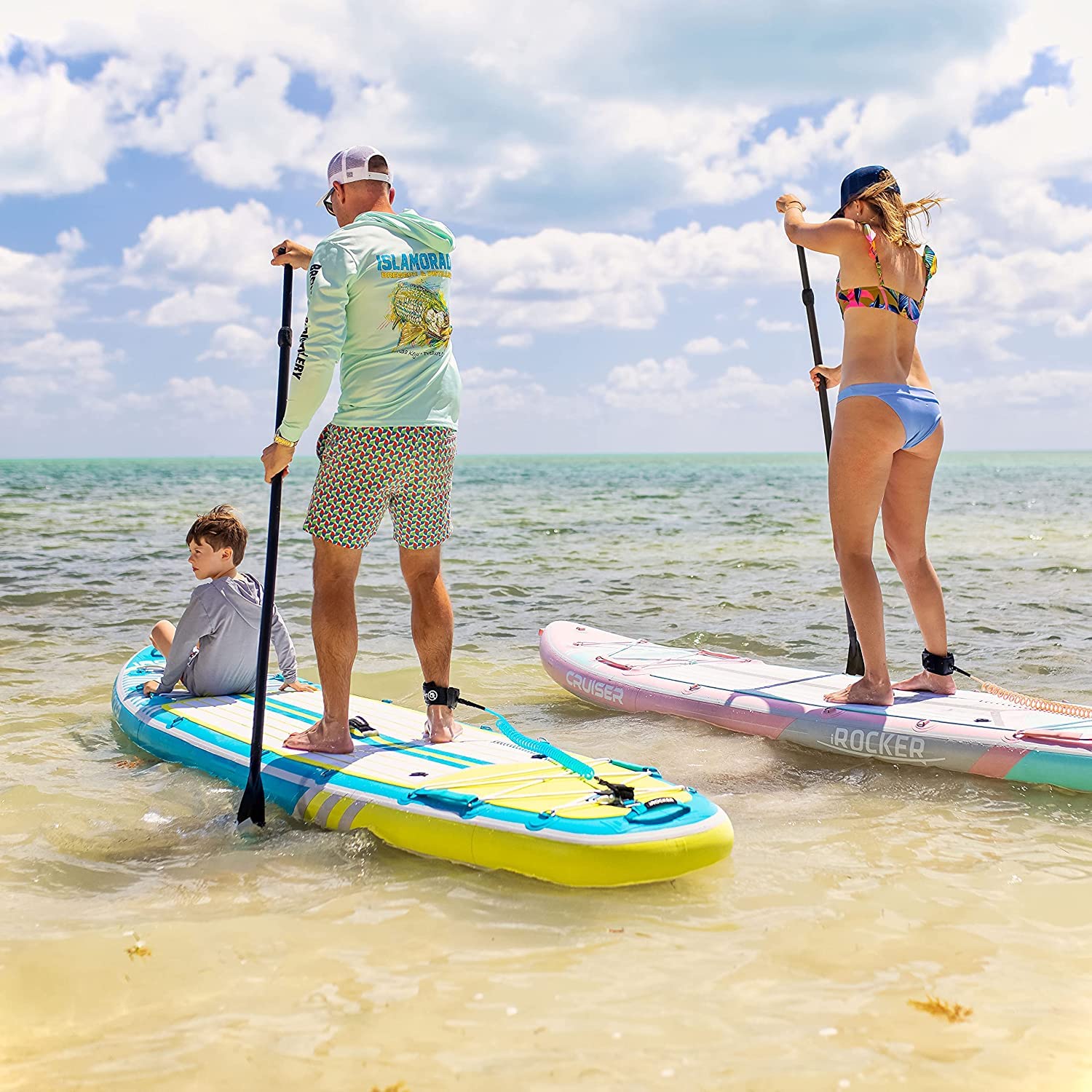 iROCKER All-Around Inflatable Stand Up Paddle Board, Extremely Stable 11' Long x 32" Wide x 6" Thick Premium SUP with Roller Bag, Carbon Paddle, Pump, Leash, Fins & Repair Kit, Orange