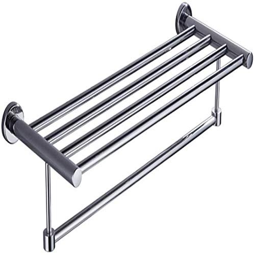 Towel Rack,Shelf Chrome Bath Towel Rail Perforated Towel Holder Simple Double-Layer Bathroom Rack Wall Mounted Towel Holder in Bathroom or Kitchen/70Cm