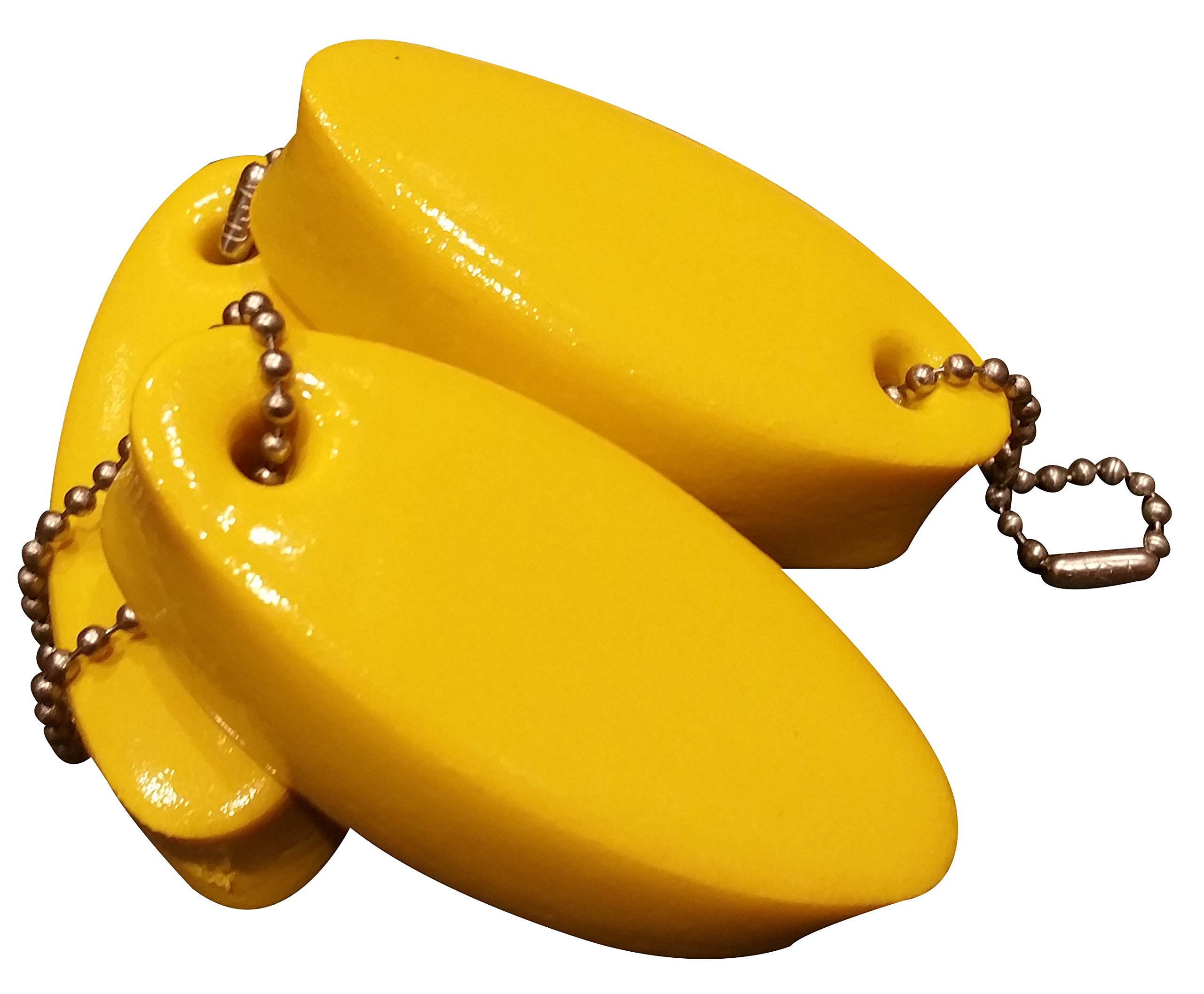 JQuad 3 Pack YELLOW Floating Keychain key floats Vinyl Covered Foam -Made in the USA- (Yellow)