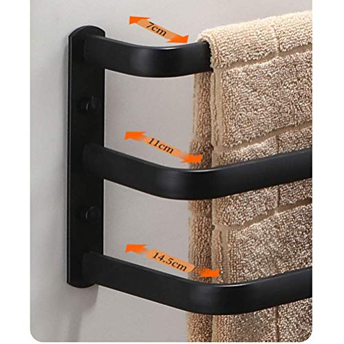 Towel Racks Bathroom Wall Mounted,Multilayer Dislocation Space Aluminum Towel Rail,Towel Stands for Bath Hotel Kitchen White Triple Layer 60Cm,White,Triple Layer 40Cm(Color:Light Green,Size:Double Lay