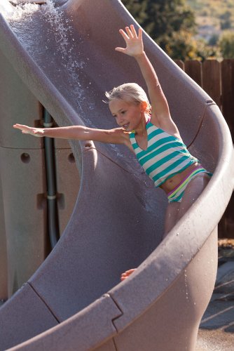 S.R. Smith 688-209-58123 TurboTwister Right Curve Pool Slide, Sandstone