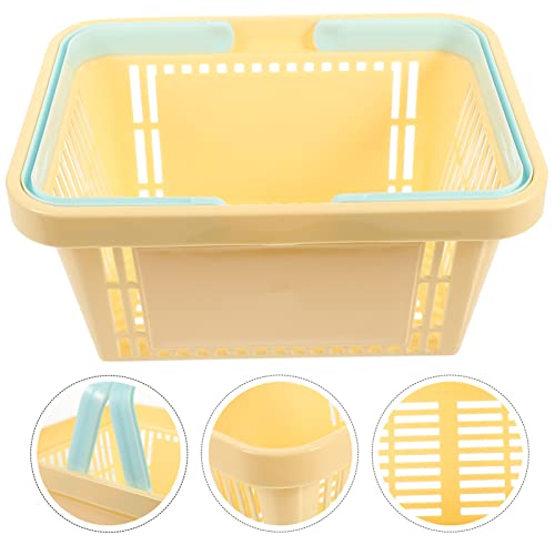 Zerodeko Shower Caddy Basket Portable Large Capacity Plastic Organizer Storage Tote with Handles Drainage Toiletry Bag Bin for Bathroom College Dorm Room Essentials Yellow