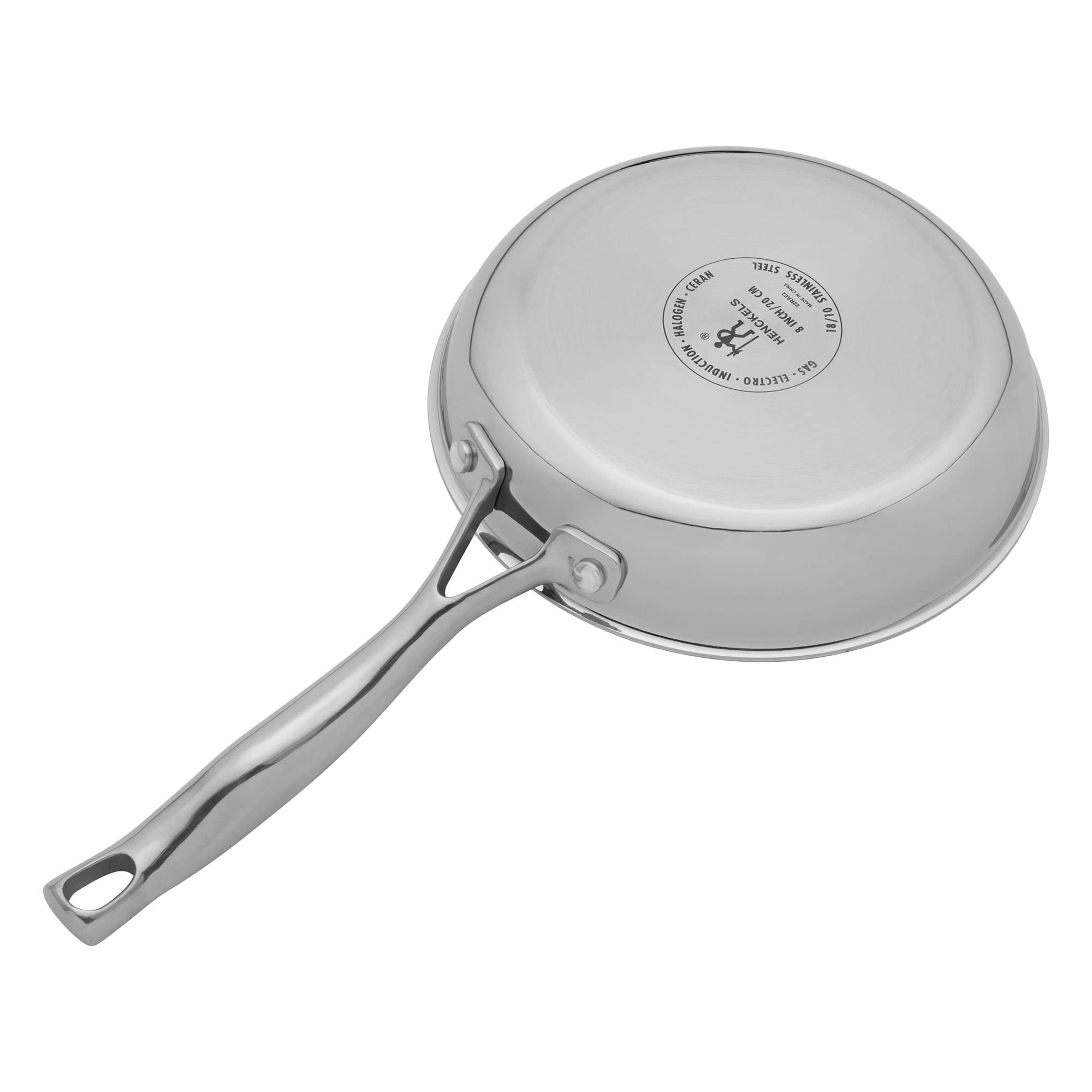 HENCKELS Clad H3 8-inch Induction Ceramic Nonstick Frying Pan, Stainless Steel, Durable and Easy to clean