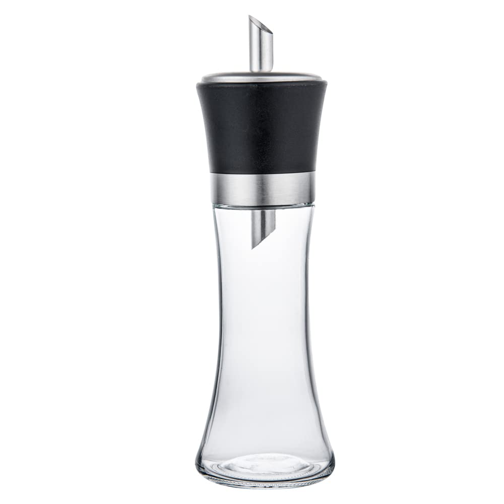 Restaurantware Vetri 6.3 Ounce Sugar Dispenser 1 Pouring Spout Sugar Shaker Dispenser - Black Lid Clear Finish Glass Sugar Pourer Refillable Dishwashable