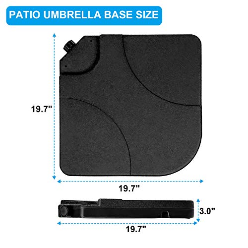 Simple Deluxe 4pcs Cantilever Offset Patio Market Stand with U Locking Shape Weights Water, Umbrella Square Base