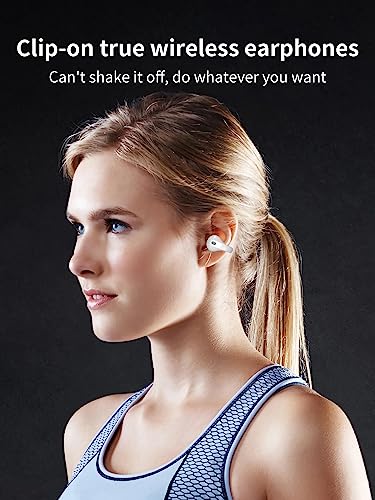 Wireless Ear Clip Headphones - Bluetooth 5.3 Earring Headphones with Mic for iPhone & Android, Open Ear Wireless Earbuds Immersive Superior Sound, 25hrs Playtime Waterproof Sport Earring Earbuds