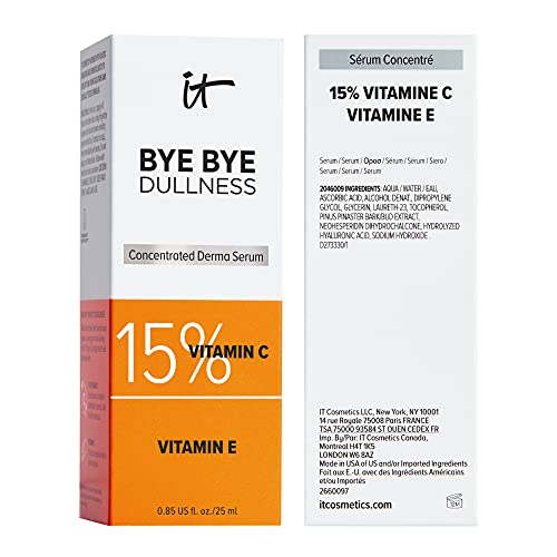 IT Cosmetics Bye Bye Dullness 15% Vitamin C Serum - Boosts Radiance & Hydrates In 10 Days - With Vitamin E - For All Skin Types - Vegan Formula - .85 fl oz