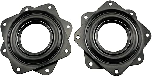 Longdex Lazy Susan Bearing 2PCS 3 Inch Square Lazy Susan Turntable Rotating Bearing Plate for DIY Project Black