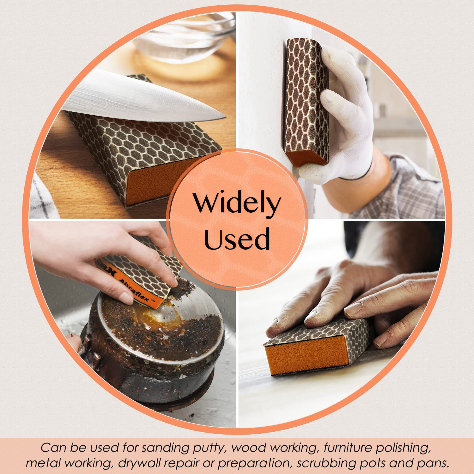 S&X Sanding Sponge Set 20-Pack of Hook and Loop Sandpaper Interchangeable 8 Assorted Grits - Wet and Dry, Anti-Clogging, Durable (20)