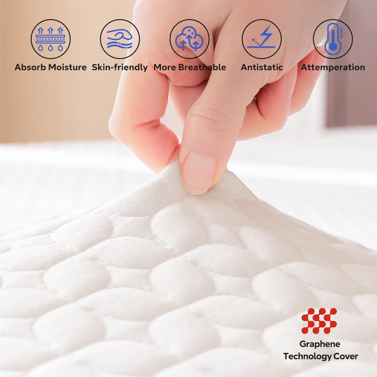 TRIPUB 10 Inch Queen Memory Foam Mattress, Cooling Gel Mattress in a Box, Made in USA, CertiPUR-US Certified, Medium Mattress, 60x80x10,Breathable,Pressure Relief,Anti-Static,Anti-Pilling