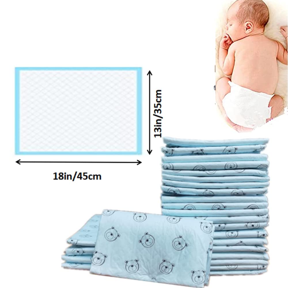 Super Absorbent Disposable Changing Pads for Babies | 46/60 Pack | Leak-Proof and Waterproof | Mess-Free Diaper Changes | Quick Absorbent (12x18IN,46PCS)