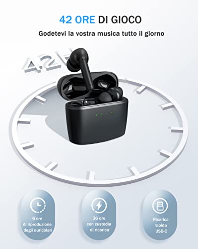 Wireless Earbuds Bluetooth 5.3 Headphones HiFi Stereo Wireless Headphones with 4 ENC Noise Clear Canceling Mic Wireless Headset with LED Display Charging Case 42H Playtime Touch Control IP7 Waterproof