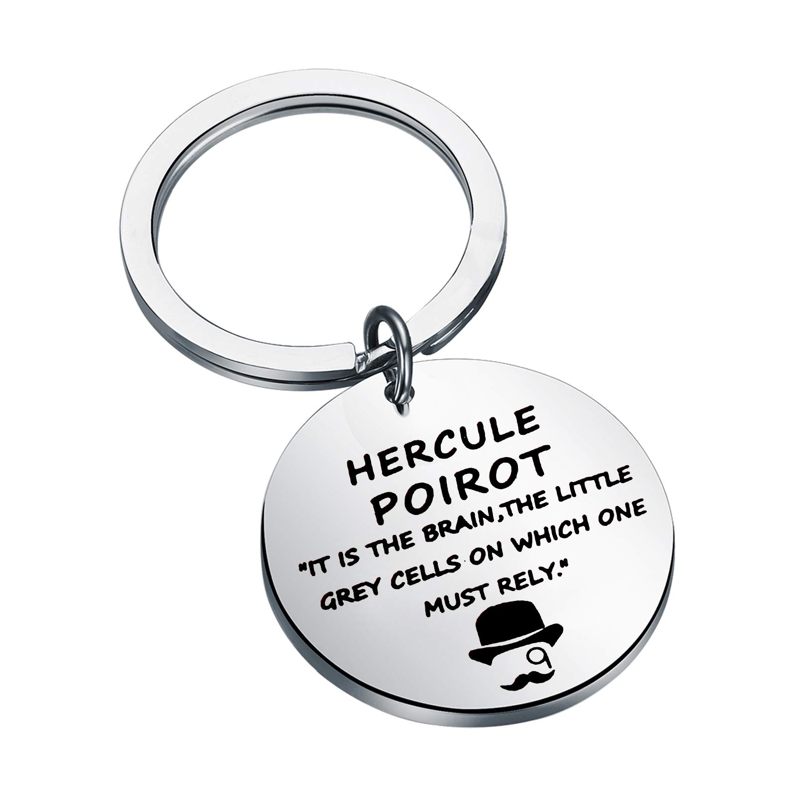 KUIYAI Hercule Keychain It Is The Brain The Little Grey Cells On Which One Must Rely (KS-Little Grey Cells)
