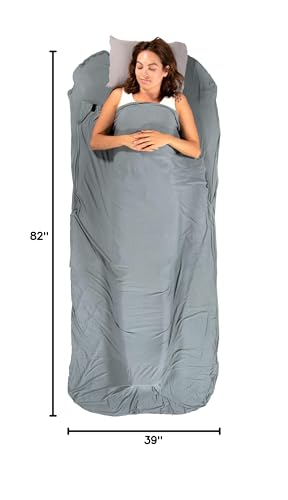 Klymit Nest Sleeping Bag Liner, Warm Weather Sleeping Bag Insert, Gray, XL