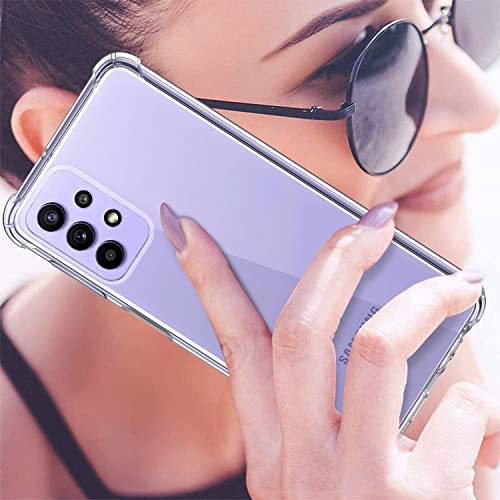 ivoler [4 in 1 Case for Samsung Galaxy A32 5G/M32 5G (Not fit A32 4G/M32 4G) with 3 Pack Tempered Glass Screen Protector, Clear Slim Soft TPU Silicone Protective Shockproof Phone Case 6.5 inch
