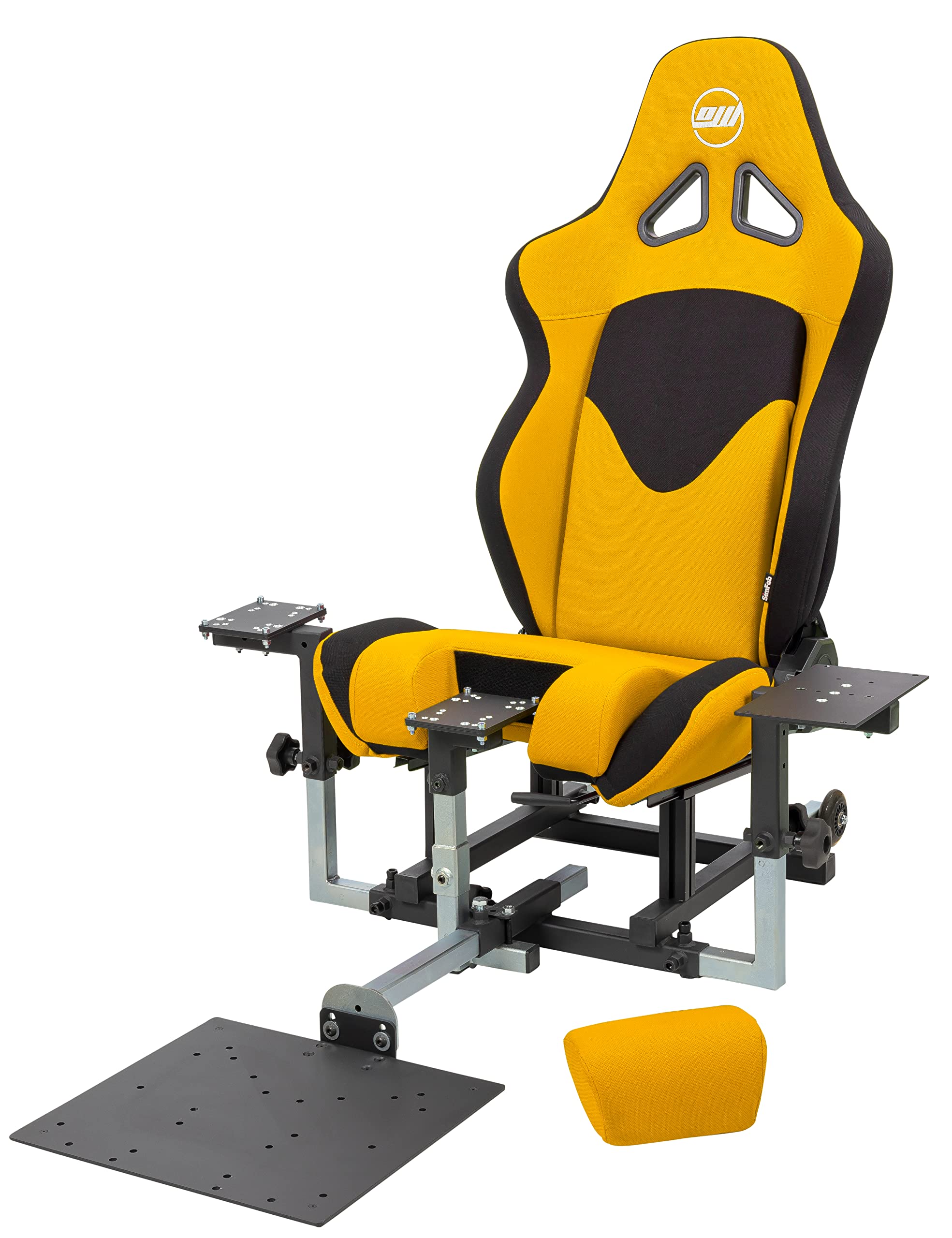 SimFab Modular Flight Simulator Cockpit For Combat Simulation. DCS Edition. Compatible With Thrustmaster Warthog, WinWing, VirPil, VKB And Alike Controls. Upgradable To General Aviation, Space Sim Or Sim Racing. (yellow seat)