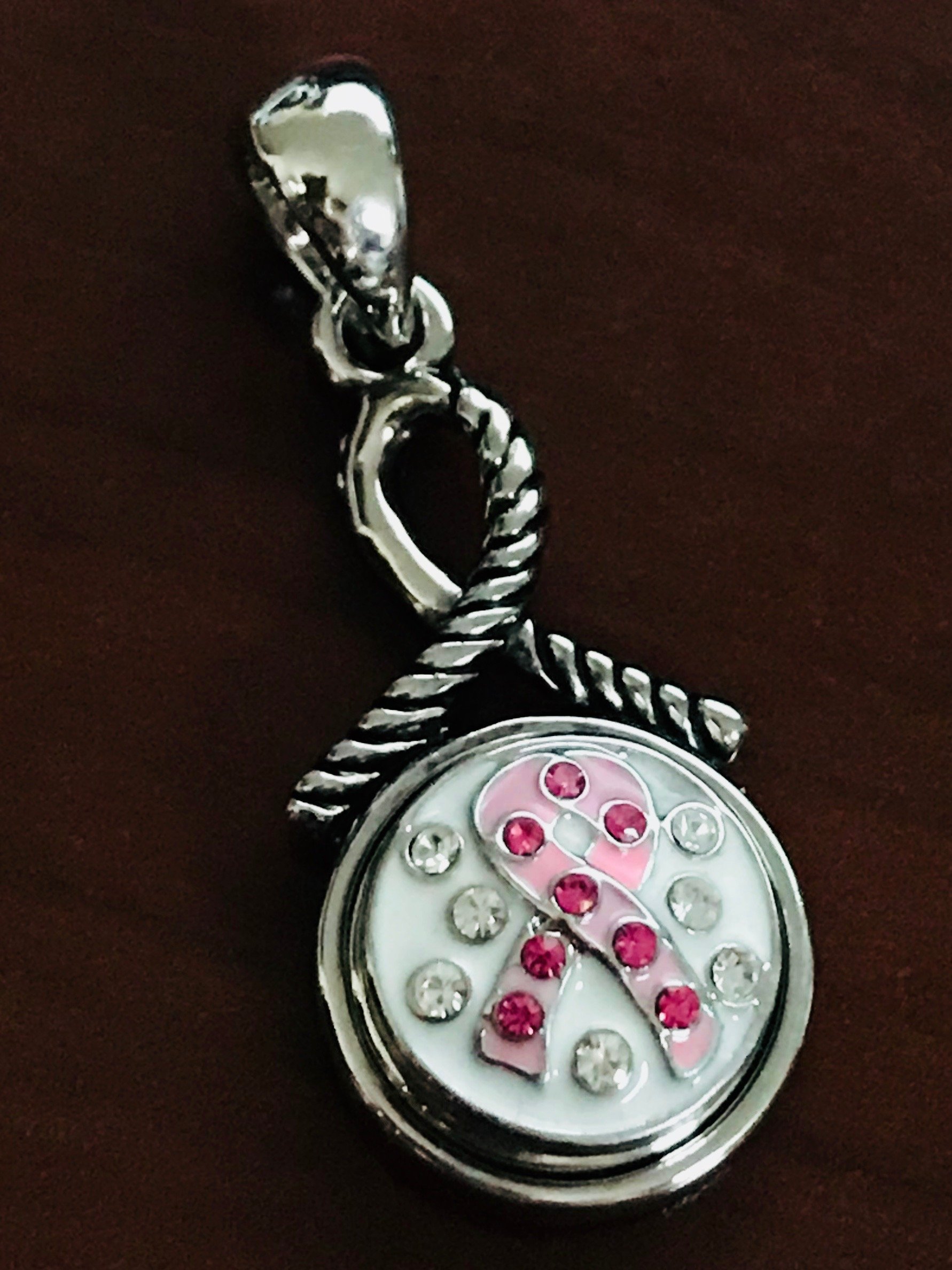Interchangeable Mini Jewelry Pink Ribbon Cancer Awareness Pendant Holds 12mm Snaps My Prime Gifts
