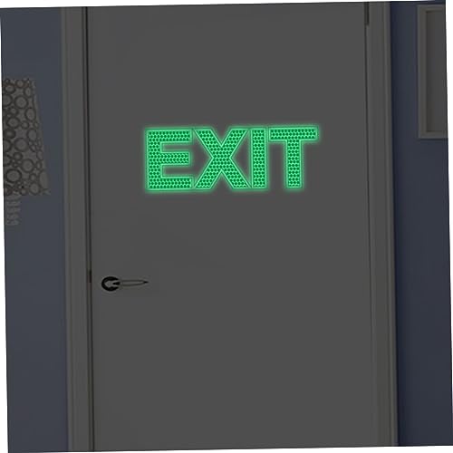 TOPPERFUN Emergency Door Exit Sign Safety Exit Sign Wall Sticker Noctilucence Exit Sign Green Exit Sign Sticker