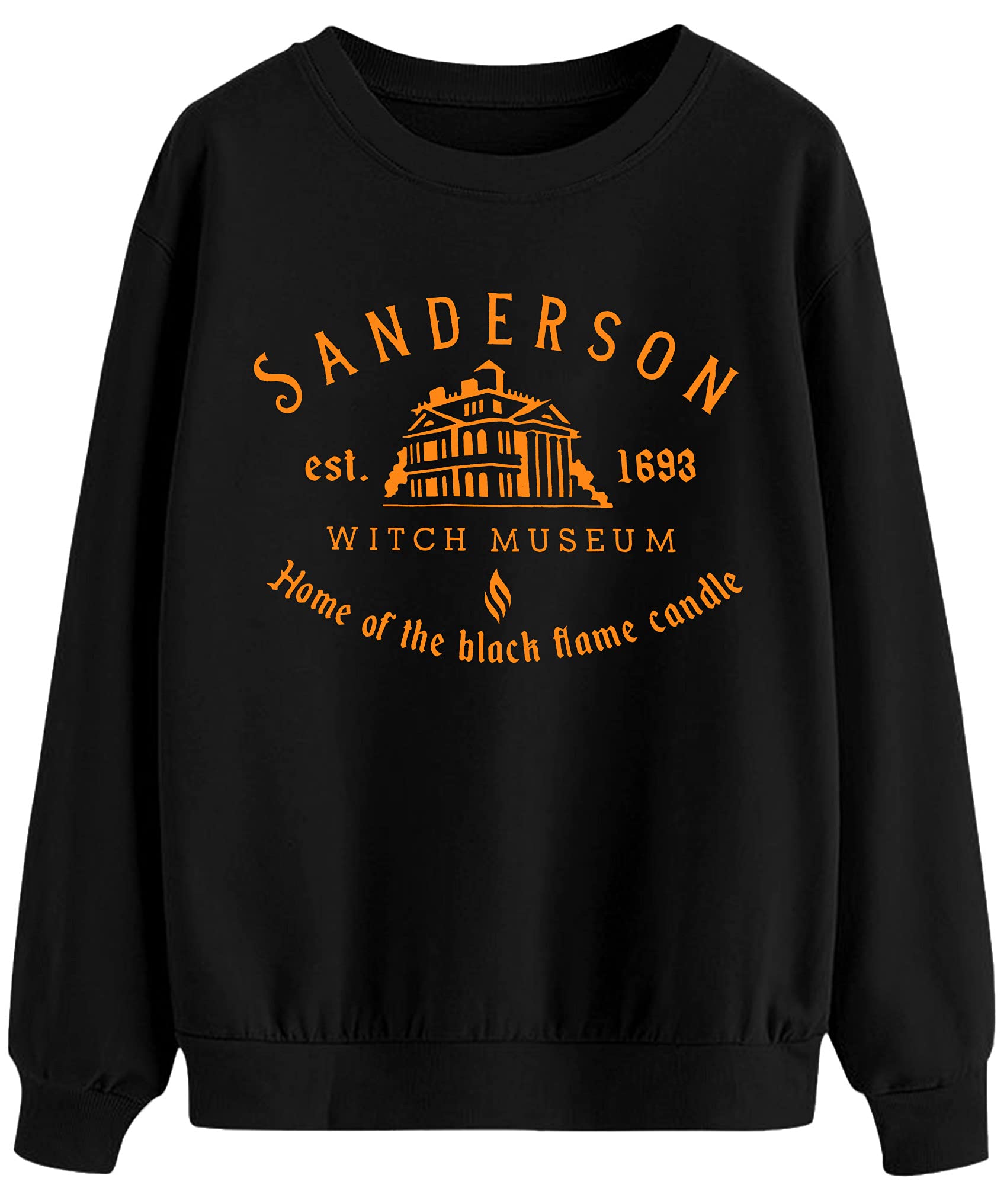 LHBNK Halloween Squad Sweatshirt Womens Hocus Pocus Long Sleeve Shirts Sanderson Sister Pullover Tops Blouse Black