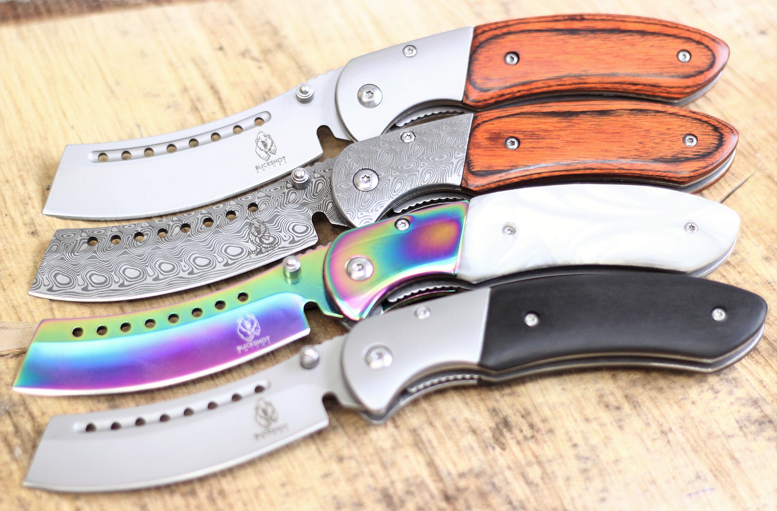 Wartech Buckshot Knives Thumb Open Spring Assisted Cleaver Classic Pocket Knife (PBK219DS)