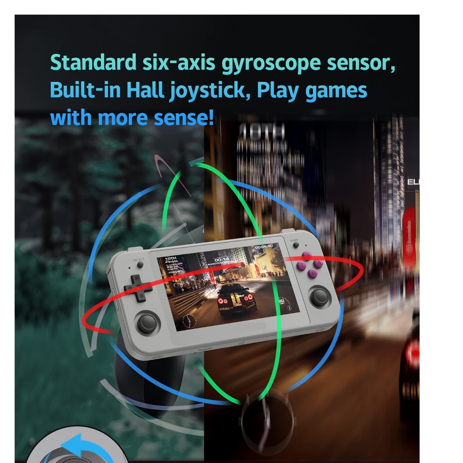 Retro Handheld Console 4.95 Inch OLED Touch Screen 4000+ Gaming (Size : Only Game Consoles, Color : RG505 Gray 128G)