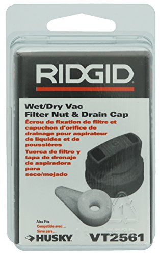 Ridgid VT2561 Genuine OEM Plastic Filter Nut and Drain Cap Kit for Pre-2010 Ridgid Wet/Dry Vacuums